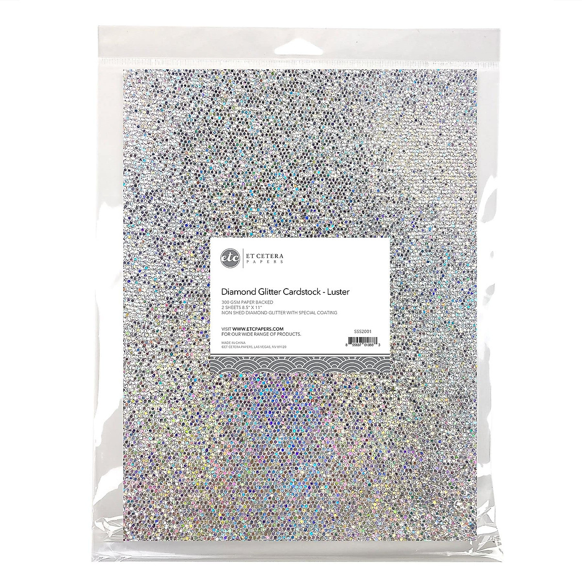 Diamond Glitter Cardstock Paper, 14 8.5x11 Sheets 7 Colors, Premium Diamond Glitter Paper for Crafts, DIY Projects, Card Making, 300GSM