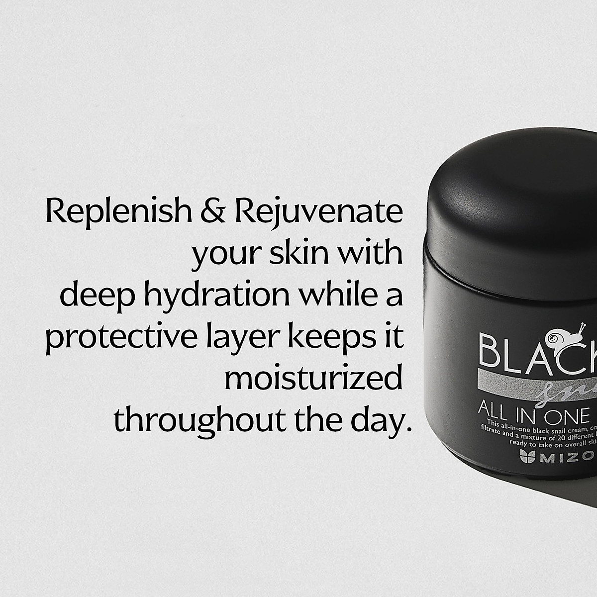 MIZON Black Snail All In One Cream Intensive Korean Skin Care Facial Moisturizing Snail Mucin Extract (2.54 fl oz)