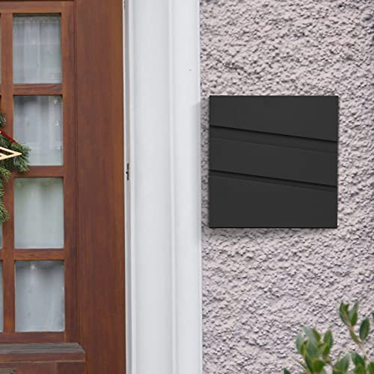 xhlokk Wall Mount Mailboxes, Modern Locking Wall Mailbox for Outside, Galvanized Steel and Aluminum Metal Mail Boxes for House with Key Lock Large Capacity, Matte Black