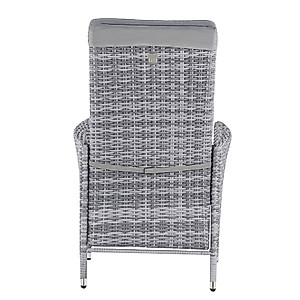 Elle Decor Vallauris Patio Outdoor Furniture Collection, Premium All Weather Wicker, 5 Piece Reclining Set, Gray