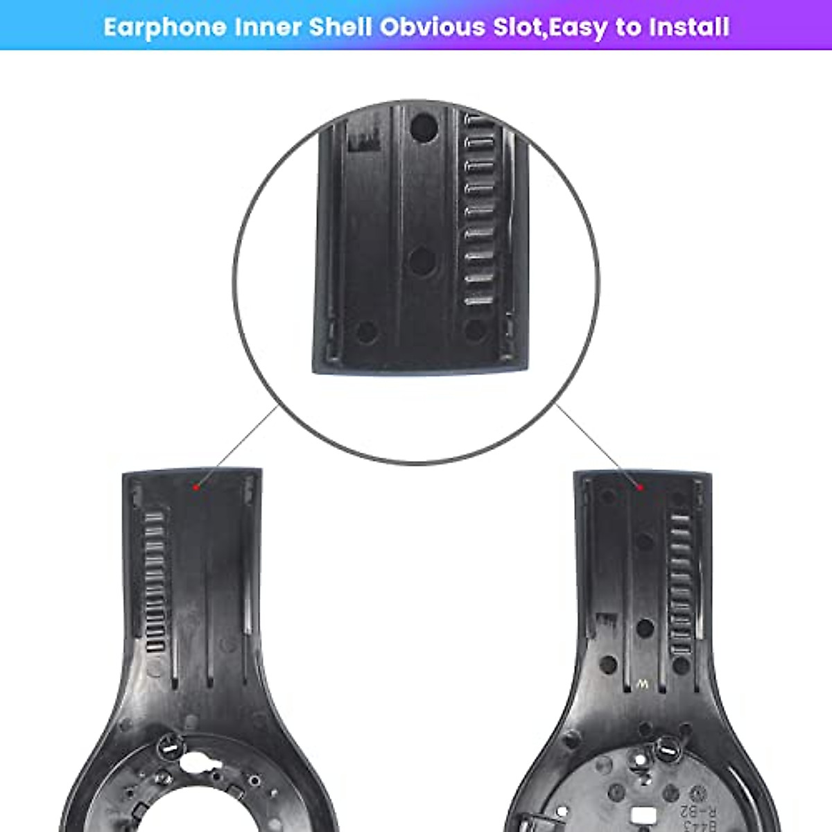 Studio 3 Replaceable Parts Studio 3.0 Wireless Accessories Headphone Shell and Spare Earphone Inner Shell Repair Kit Compatible with Studio 3 Wireless Headphones (Black)