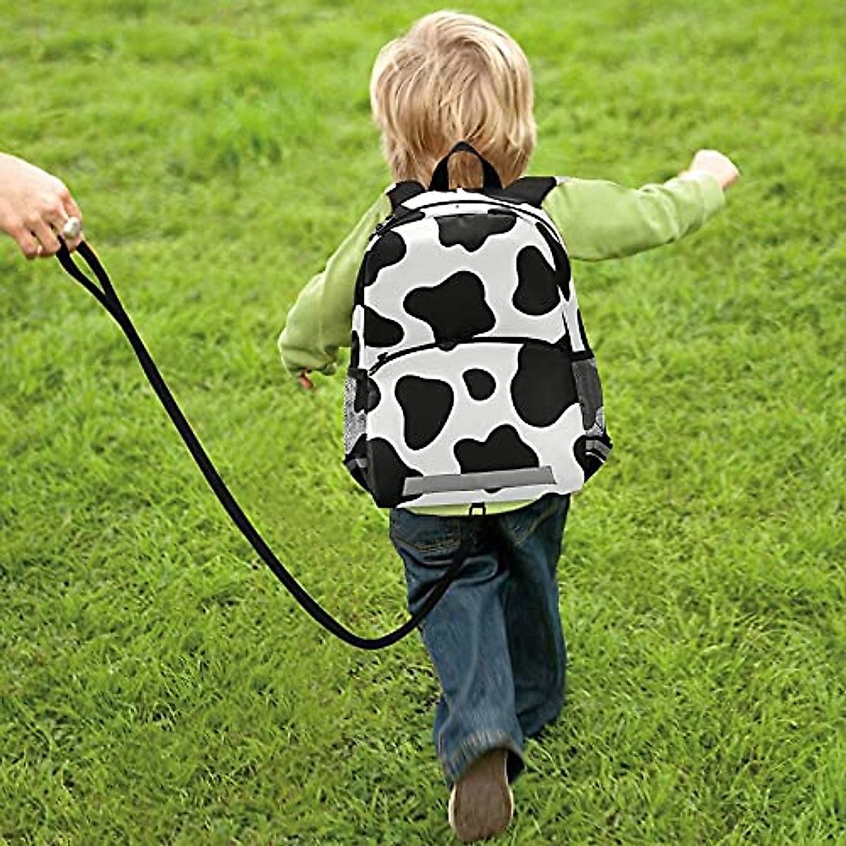 Black Cow Printed Kids Backpack for Toddlers, Kid's Backpack for Boys Girls, Kindergarten Preschool Nursery Travel Bag