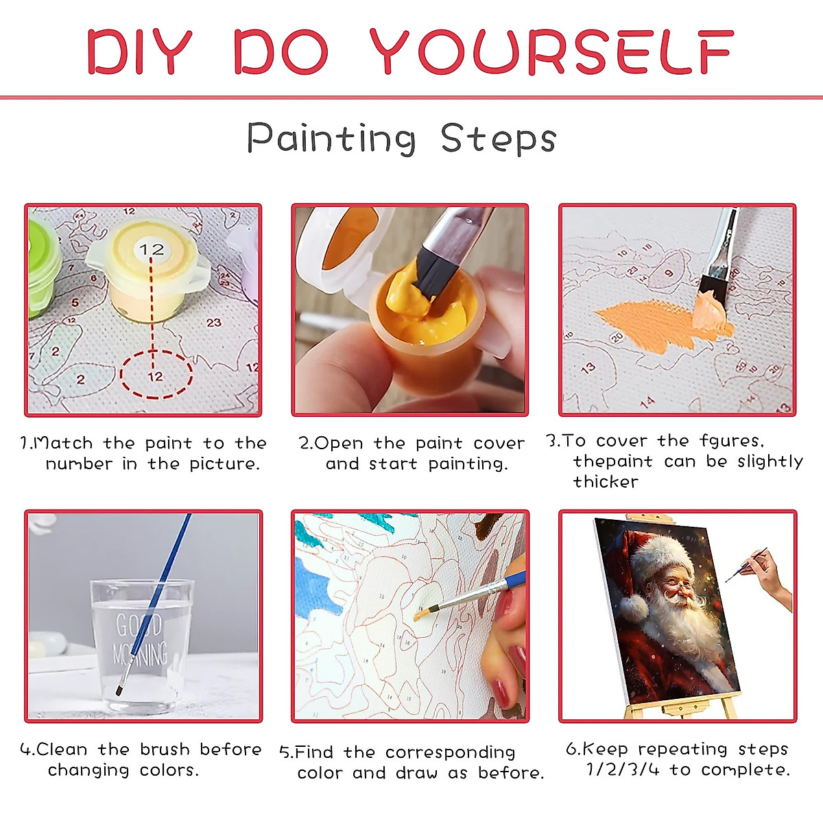 SKRYUIE Paint by Numbers Christmas for Adults, Acrylic Oil Painting by Numbers Kits for Beginner with Paintbrushes Brushes Paintwork Art Canvas for Home Decor 16x20 inch / 40x50 cm B1155