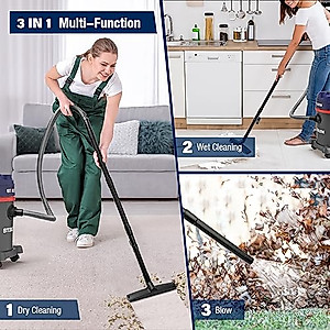 Stealth Wet/Dry Vacuum 5 Gallon, 5.5 Peak HP Shop Vacuum with Blower for Home, Garage, Car, Workshop,EMV051