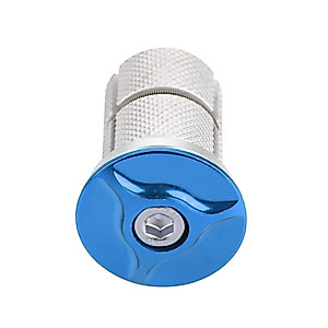 Bike Stem, Durable Aluminum Alloy Headset Top Lightweight Headset Expander Se Bike Headset Expander 1/1.25inch (Blue)