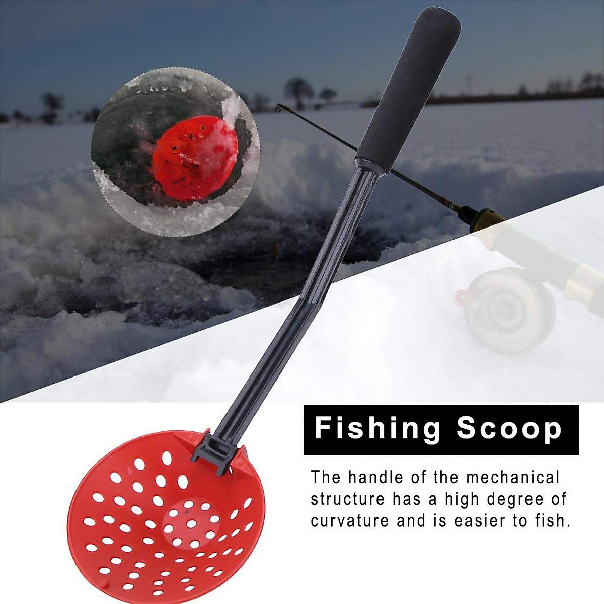 OUKENS Other Fishing Tools and Accessories Fishing Scoop, 2pcs Fishing Tackles & Equipment Foldable Plastic Non-Slip Winter Ice
