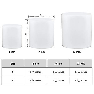 FaithLand Plant Pot 12 inch - Perfectly Fits Mid-Century Modern Plant Stand - Drainage Plug and Drainage Mesh Screen - Matte White