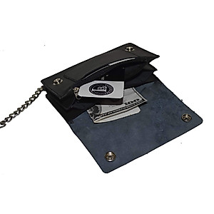 Leatherboss Genuine Leather Men Trifold Eagle Biker Chain Wallet Credit Card Holder for Motorcycle Bikers Truckers