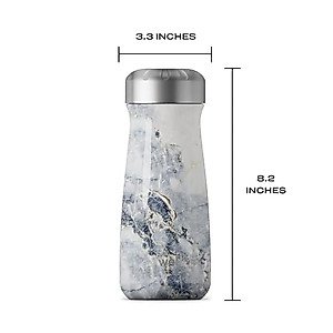 S'well Stainless Steel Traveler, 16oz, Blue Granite, Triple Layered Vacuum Insulated Containers Keeps Drinks Cold for 24 Hours and Hot for 12, BPA Free, Easy Carrying On the Go
