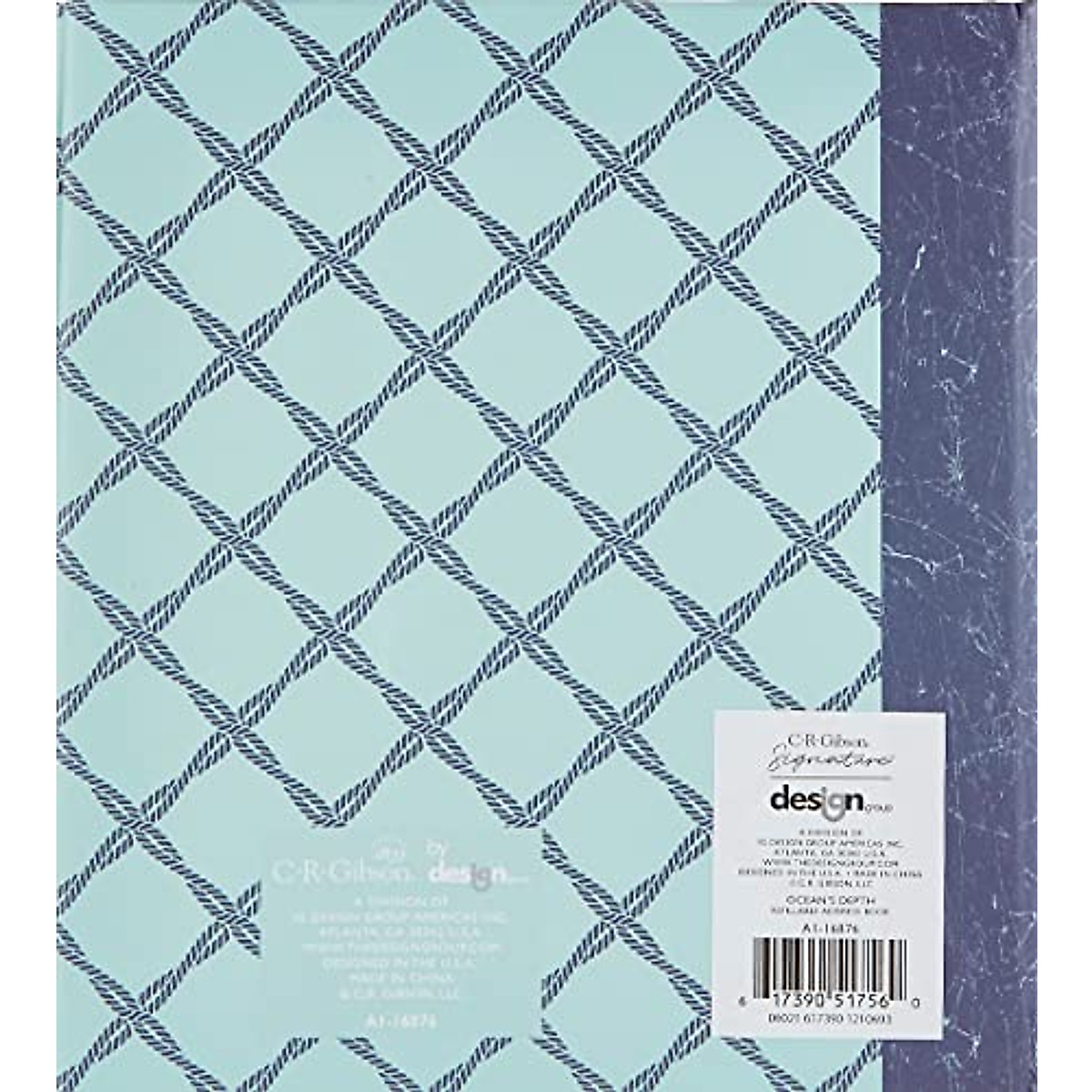 C.R. Gibson 6-Ring Binder Refillable Address Book, Ocean Theme, 6.5'' x 7.25''