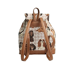 Signare Tapestry Fashion Backpack Rucksack for Women with Cavalier King Charles Spaniel Dog Design (RUCK-KGCS)