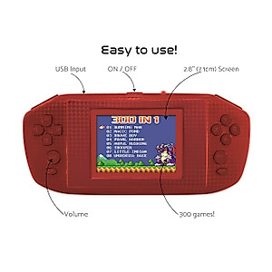LEXiBOOK 300 Video Game Handheld Console - Red