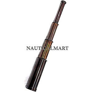 Solid Brass Brown Antique Spyglass Telescope- 15 inch Long