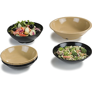 Carlisle FoodService Products 575B03 Melamine Salad Bowl, 13-oz. Capacity, 2" Height x 6" Diameter, Black (Case of 72)
