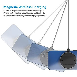 COSOOS Compatible with Mag-Safe Charger, Magnetic Wireless Charger for iPhone 14 Pro Max,14 Pro,14 Plus,14/13 Pro Max,13 Pro,12,Airpods 3,Fast Wireless Charging Pad with Adapter & 5ft Charging Cable