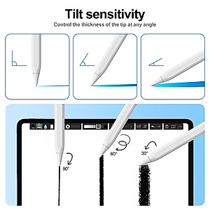 Stylus Pencil for iPad 9th/10th Generation, Yebos Stylus Palm Rejection, Magnetic Design,Compatible with Apple iPad Pro11&12.9",iPad Air 3/4/5,iPad 6-10,iPad Mini 5/6,iPad Pencil 1st/2nd Generation