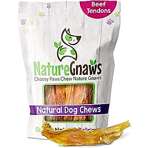 Nature Gnaws Tendons for Dogs - Premium Natural Beef Sticks - Simple Single Ingredient Tasty Dog Chew Treats - Rawhide Free - 4-5 Inch (8 oz)