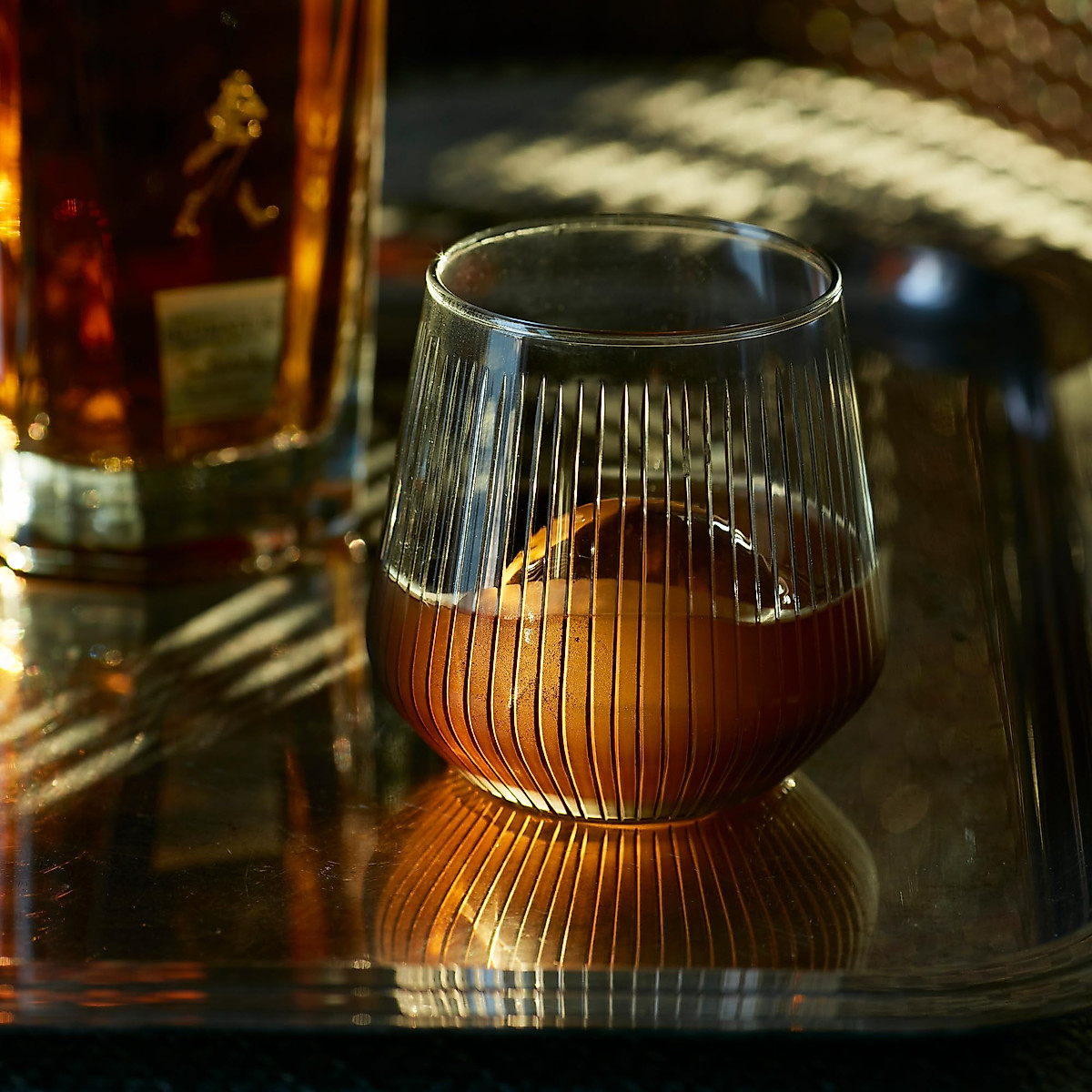 GRACE ERA Rituals Whiskey Glasses Set of 2 Old Fashioned Tumblers, Bar Glasses 10 Oz Rocks Barware For Drinking Scotch Whisky, Cocktail Rum, Cognac, Bourbon, Unique Housewarming Gifts