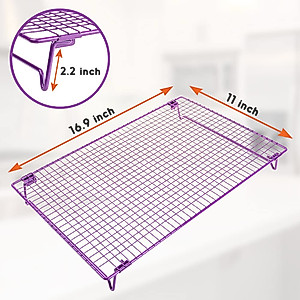 2-Tier Stackable Cooling Rack for Baking, Wire Steel Collapsible Oven and Dishwasher Safe Cookie Racks for Cooking Roasting Broiling Grilling Pizza Cake Bread, Fit Half Sheet Pan