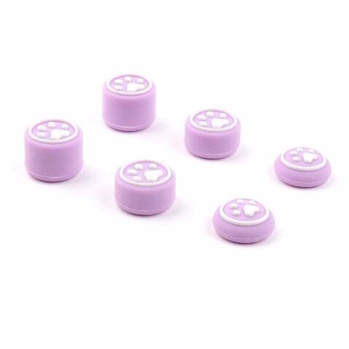 Limentea Cat Paw Silicone Thumb Stick Grip Caps for PS5 PS4 PS3 XboxOne/360 Slim Series X/S Switch Pro Gamepad Controller Extended Joystick Grip Protector (Purple)
