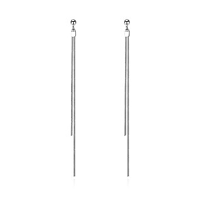 Reffeer Solid 925 Sterling Silver Tassel Chain Dangle Earrings for Women Teens Girls Long Dangle Drop Earrings Minimalist (A-Silver)