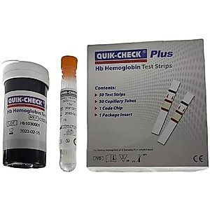 Generic Quick-Check Plus HB Hemoglobin Testing 50 Strips, White