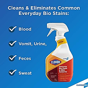 CloroxPro Disinfecting Bio Stain & Odor Remover Pull Top, Healthcare Cleaning and Industrial Cleaning, Clorox Disinfectant Spray, 32 Ounces (Package May Vary) - 31911 (Pack of 1)