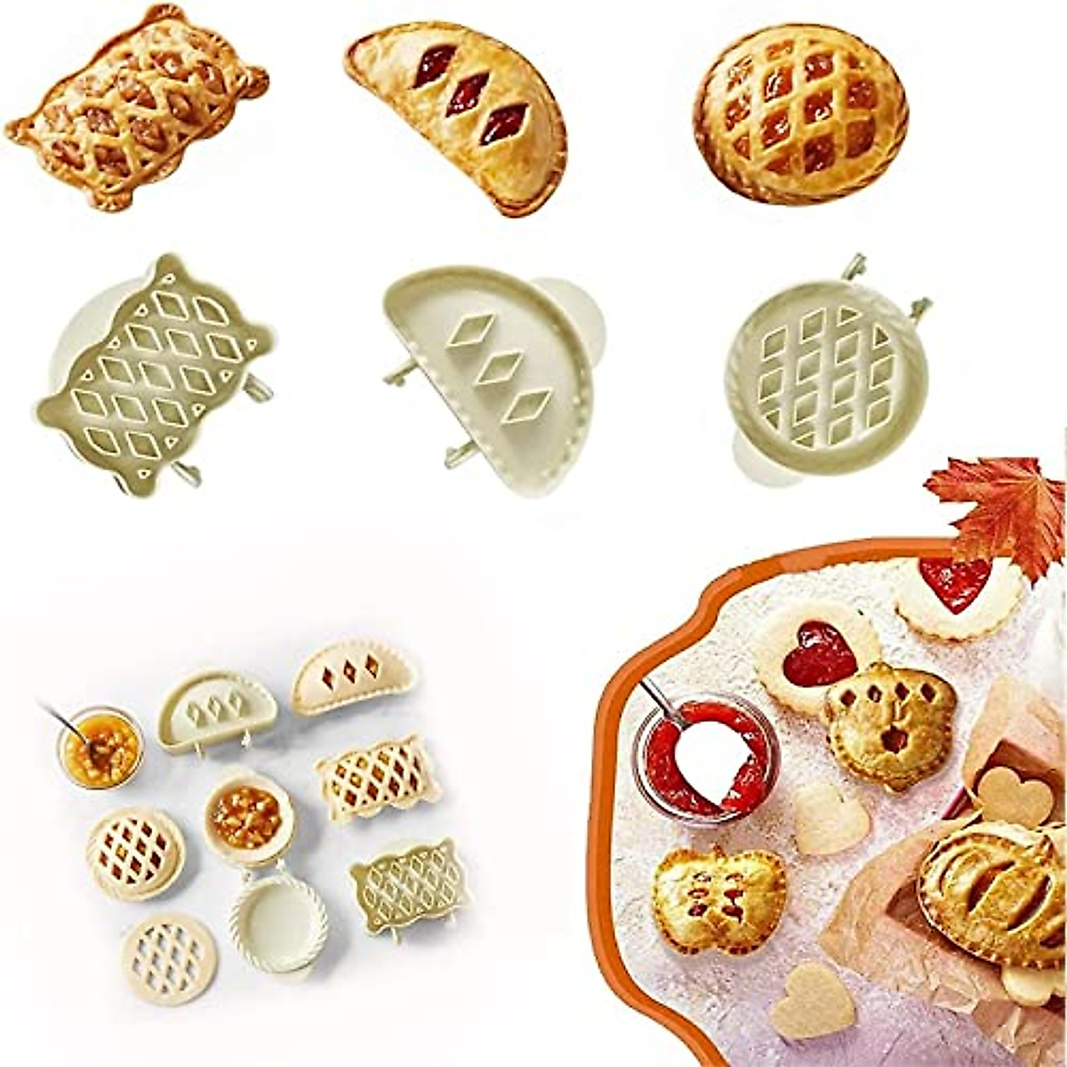 2022 Mini Hand Pie Mold, One-Click Fall Farm Pie Set, 3 Piece Fall Hand Pie Mold, Fruit Pie Apple Pie Halloween Christmas Dough Press Pie Mold