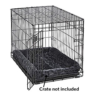 New World Pet Products Gray Dog Bed | Bolster Dog Bed Fits Metal Dog Crates | Machine Wash & Dry