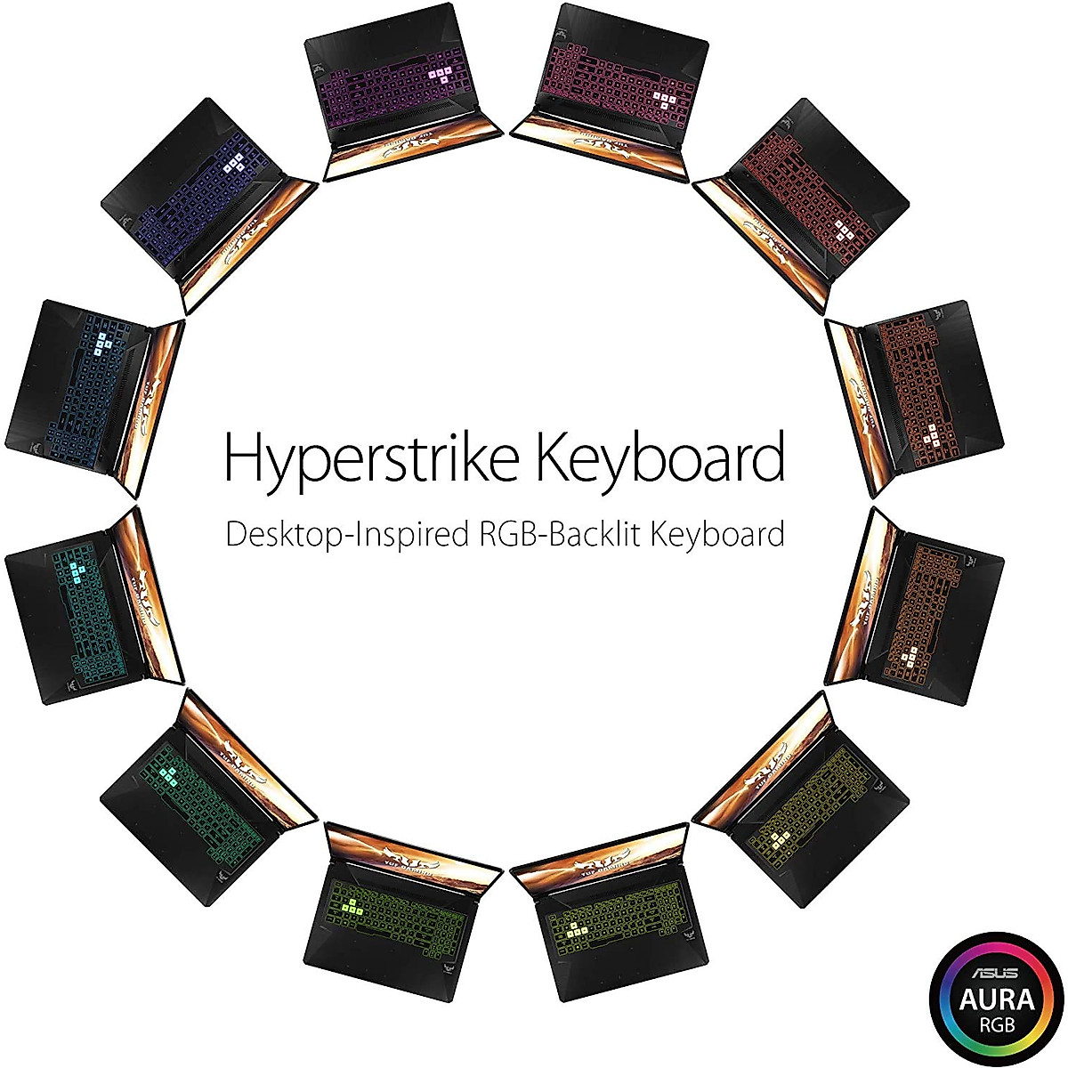 ASUS TUF FX505DT Gaming Laptop, 15.6” Full HD, AMD Ryzen 7 R7-3750H Processor, GeForce GTX 1650 Graphics, 8GB DDR4, 256GB PCIe SSD, Gigabit Wi-Fi 5, Windows 10 Home, FX505DT-WB72, RGB Keyboard