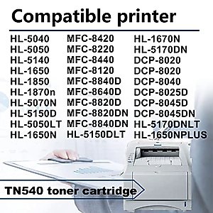Cobaprint (2-PK Black) Compatible TN-540 Toner Cartridge Replacement for Brother DCP-8040 DCP-8045D DCP-8045DN HL-5140 HL-5150D HL-5170DN MFC-8220 MFC-8440 DCP-8020 HL-1650 Printers