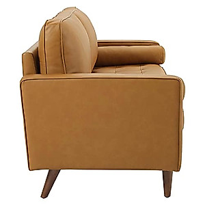 Modway Valour Leather Tufted Sofa, 81", Tan