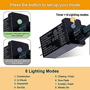 RECESKY 60 LED Halloween String Lights - 19.4ft Purple Ghost String Light with 30v Plug in, Extendable 8 Modes Halloween Lighting for Outdoor Garden Yard House Bedroom Halloween Party Decorations