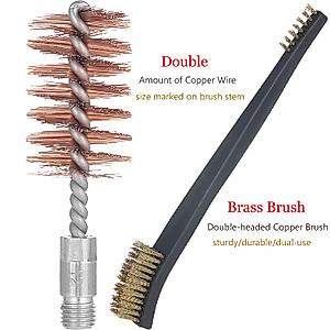 HUNTACE Gun Cleaning Kit Supplies for.22-.30cal Rifles/9mm/.38-10mm-.45cal Pistols/.410GA 28/20GA,12/10GA Shotguns Cleaning Kit Gun Accessories Gifts for Men Brass Rod Bronze Brushes Carrying Case