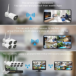 XMARTO Thermal-Detect Wireless Home Security Camera 2-Pack,2K HD WiFi Cameras,Flood Light Color Night Vision,2-Way Audio, 1-Tap Siren (24/7 Surveillance,Save to SD,NVR or Cloud, ww. Alexa, WP2K34-Q2)