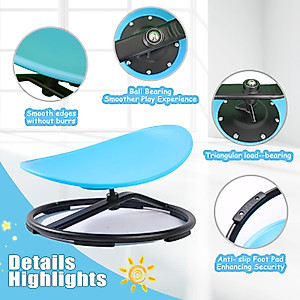 Fanboxk Kids Sensory Swivel Chair,Autism Sensory Spinning Chair for Kids,Sensory Spinning Toy Chair,Kids Coordination Sensory Swivel Products for Ages 3 Years and UP,Training Body Coordination(Blue)