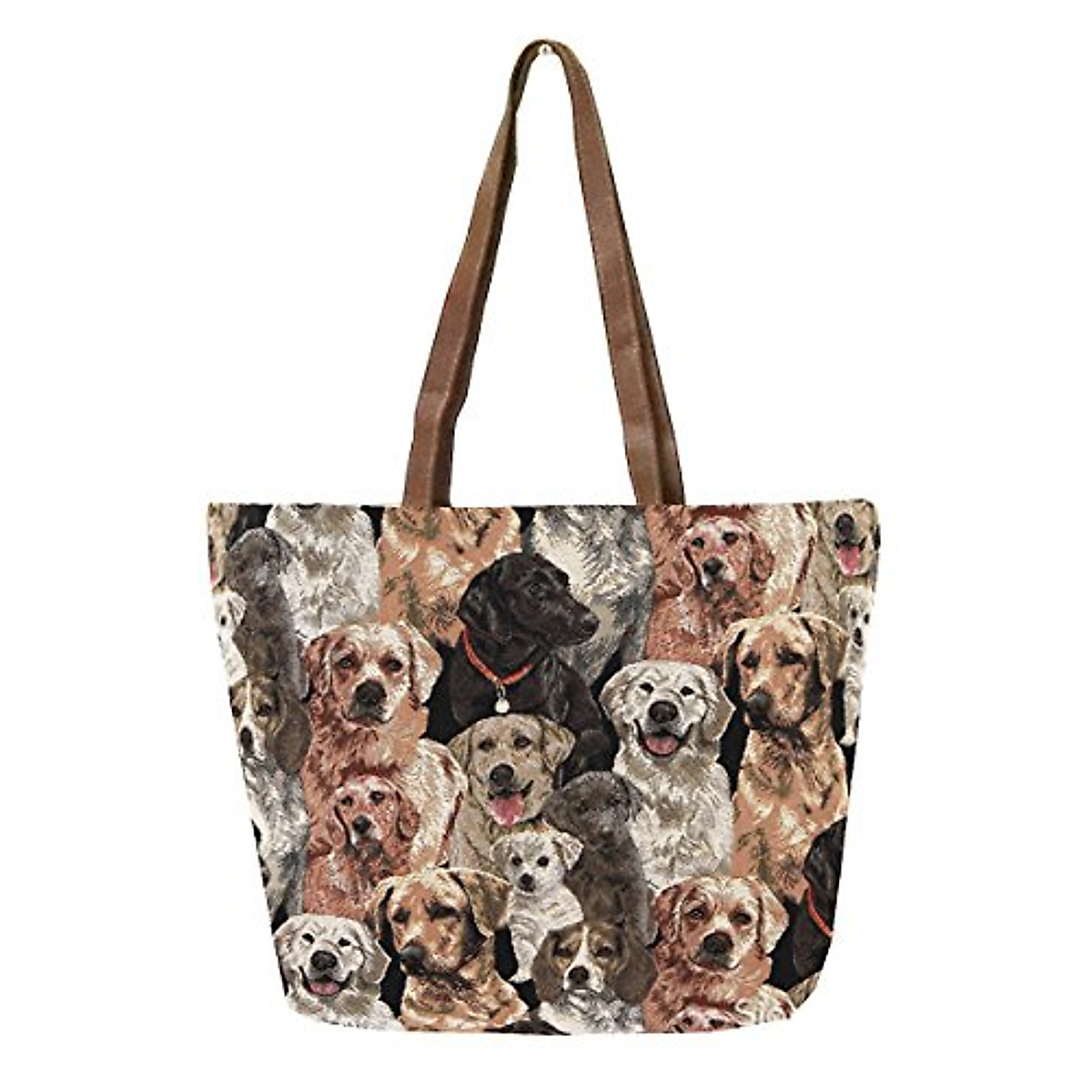 Signare Tapestry Shoulder Bag Tote Bag for Women with Labrador Dog Design (SHOU-LAB)