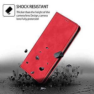 CyrGuard Phone Cover Wallet Folio Case for Oppo Reno 2, Premium PU Leather Slim Fit Cover for Reno 2, Good Design, Red