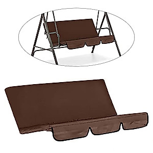Generic Outdoor Patio Swing Cushion Cover Swing Seat Covers, Waterproof UV Block Swing Chair Cushion Protection for Yard Park Porch Seat Furniture Bench - Coffee