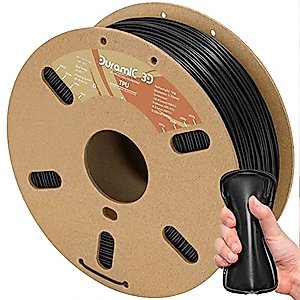 DURAMIC 3D TPU Filament 1.75mm Black, TPU Flexible Filament 95A, Soft TPU 3D Printing Filament, 1kg Spool, Dimensional Accuracy +/- 0.05mm, Black 1 Pack