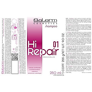 Salerm - Repair Shampoo - Hi Repair Shampoo - 250 ml - Deep Hydration for Damaged Hair - Repairs and Rejuvenates - Shinier and Softer Hair - Immediate Effect