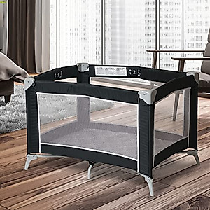 Foundations Sleep 'n Store Portable Playard Travel Yard, Graphite
