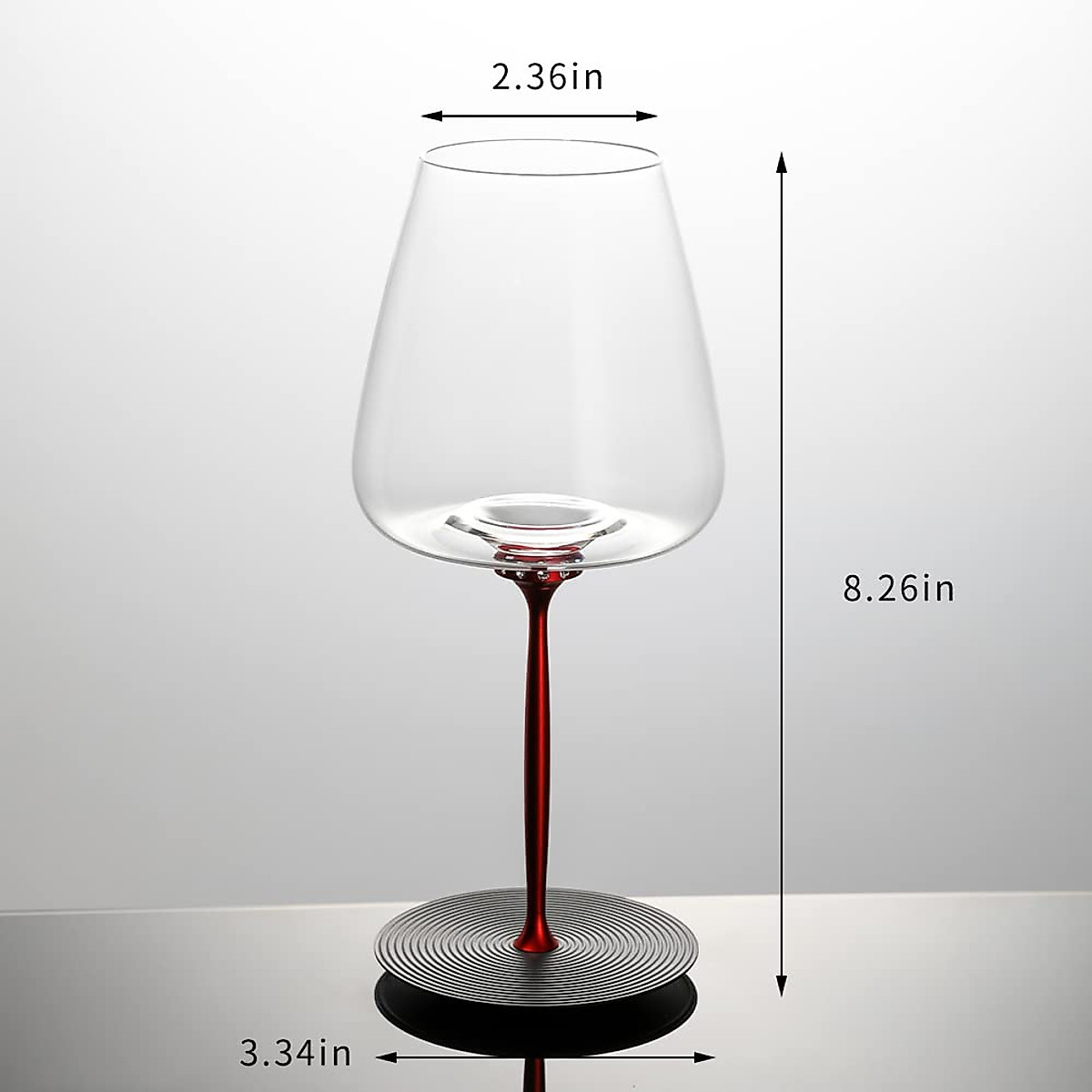 SIYOUKI Shakeable Dancing Wine Glasses crystal Red wine glass,17 Ounce, Hand Blown Italian Style Crystal Burgundy wine glass, Gift-Box for any Occasion (Red)