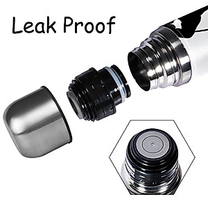 Stainless Steel Leather Vacuum Insulated Mug Horse Silhouette Thermos Water Bottle for Hot and Cold Drinks Kids Adults 16 Oz