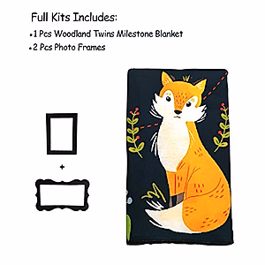 Twins Baby Gifts & Woodland Twin Monthly Milestone Baby Blanket 35"×63"