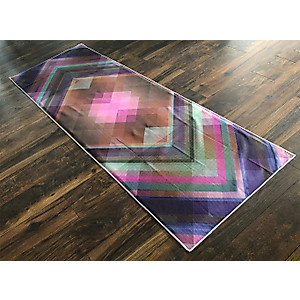 Hot Yoga Towel,Non-Slip Yoga Mat Cover,Eco-Friendly,Exclusive Pockets Cover Each Corner of The mat,Microfiber Yoga Towel,Ideal for Bikram, Hot Yoga, Pilates,or Sweaty Practice (Cosmic)
