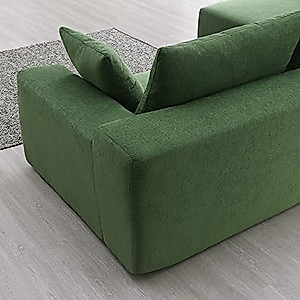P PURLOVE Modular Sectional Living Room Sofa, Modern Minimalist Style Couch, Upholstered Sleeper Sofa, 2 PC Free Combination, L-Shape (Green)