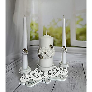 Magik Life Unity Candle Set for Wedding - Wedding décor - Decorative Candles Pillar - Candle Sets - 6 Inch Pillar and 2 10 Inch Tapers - Unity Candle