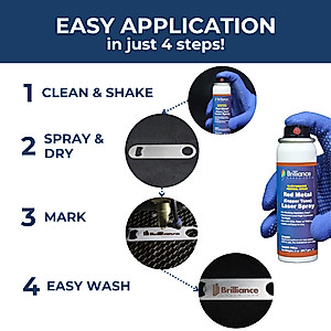 Brilliance Laser Inks 2 Oz Laser Marking Spray - Copper Tone Red, Permanent High Contrast Metal Engraving Aerosol for Fiber, YAG, Diode, and CO2 Laser Engraver Machine, BLI202