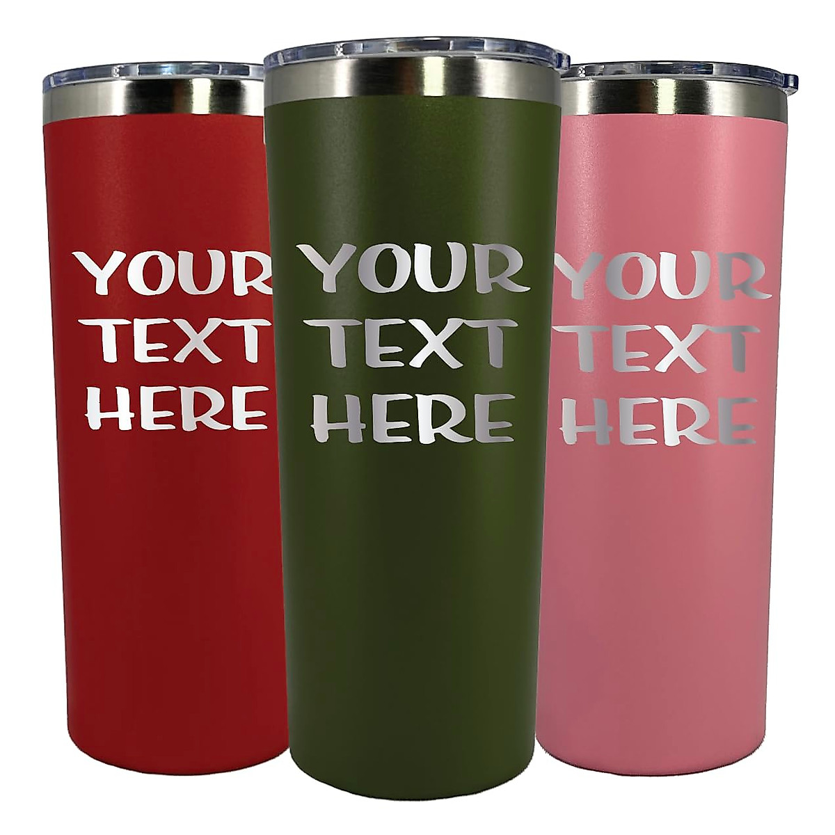 Personalized Add Your Custom Text Tumber - 22 oz Tumbler with Lid and Straw - Stainless Steel -Laser Engraved - Vacuum Insulated - Custom Tumbler -